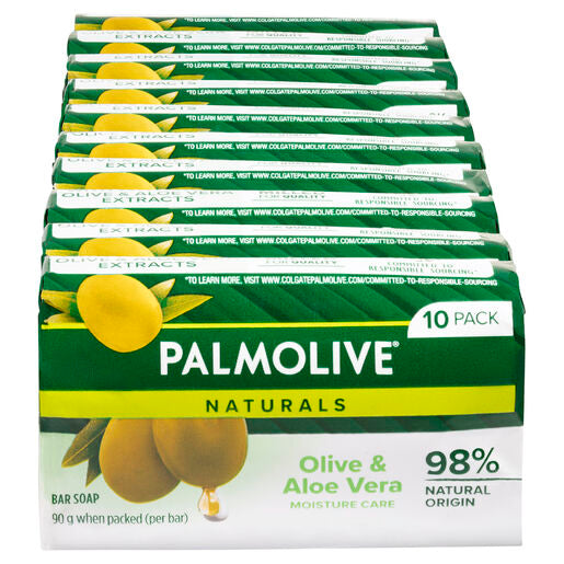 Palmolive Naturals Bar Soap, 10 Pack x 90g, Moisture Care with Natural ...