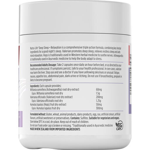 Nutra-Life Deep Sleep + Relaxation 60 Capsules – Direct Chemist Outlet ...
